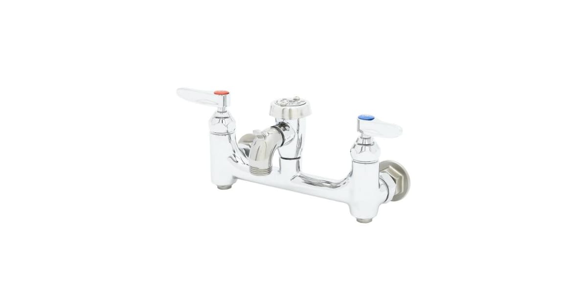 T and S Brass B-0674-BSTP Service Sink Faucet, Wall Mount, 8" Centers ...
