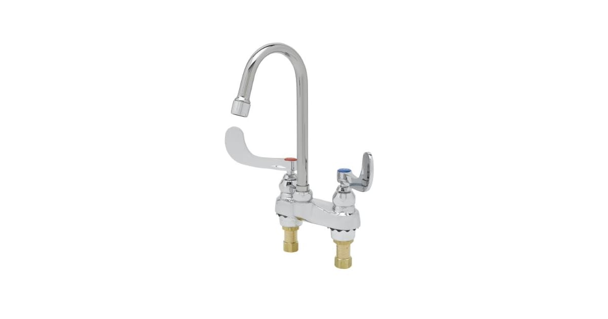 T and S Brass B-0892 Medical Faucet, 4" Deck Mount, Swivel/Rigid ...