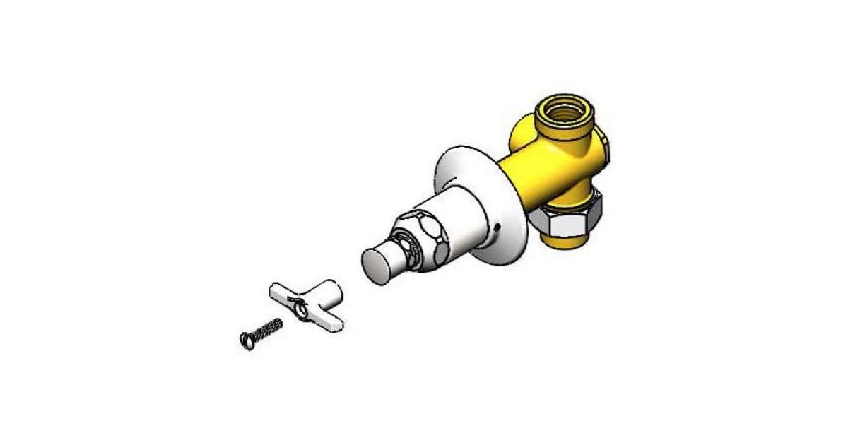 T and S Brass B-1027-UCP Concealed Straight Loose Key Stop, 1/2" NPT ...