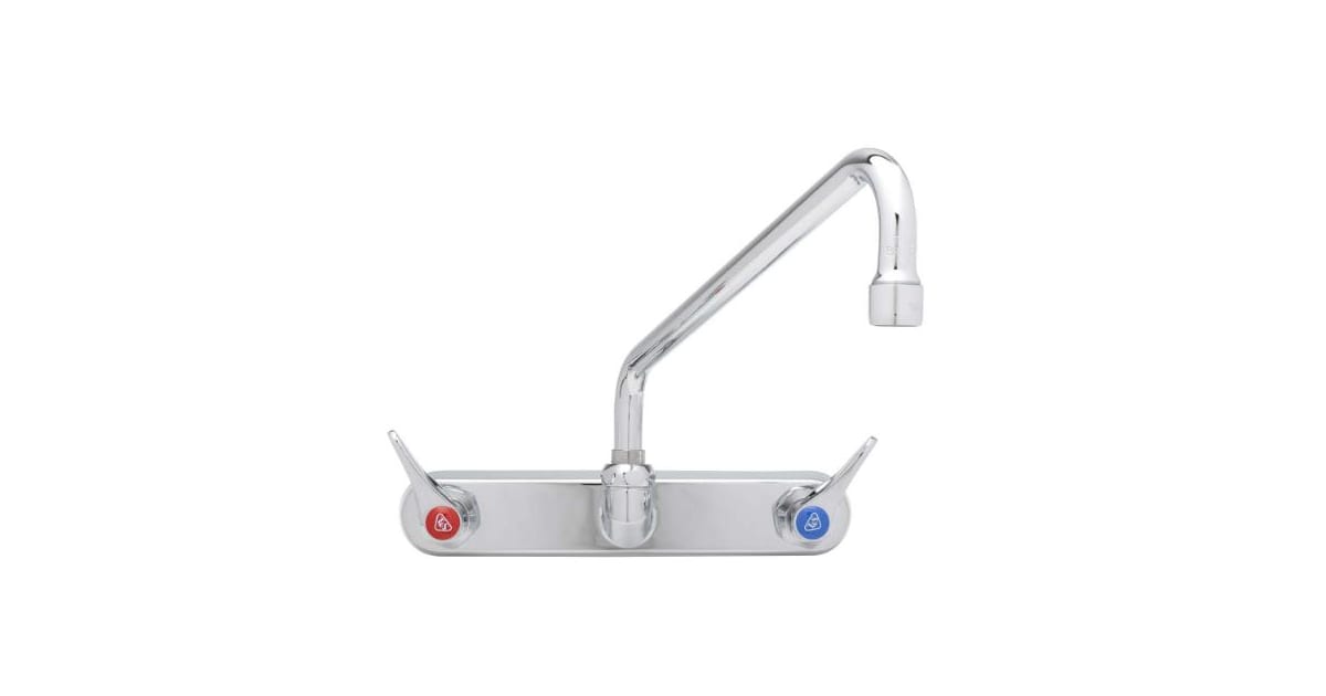 T and S Brass B-1128-CR Double Handle 8" Wall Mounted Food Service ...