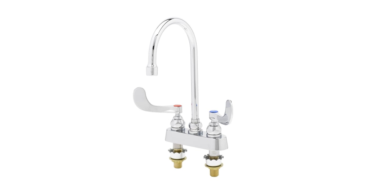 T and S Brass B-1141-04XS-F12 1.2 GPM 4"W Deck Mounted Utility Faucet ...