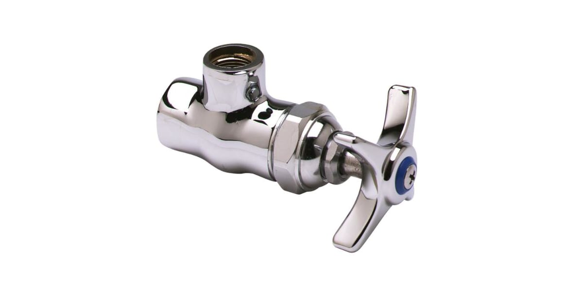 T and S Brass B-1344 Angle Stop, 4-Arm Handle, 1/2" NPT Female Inlet, 3 ...