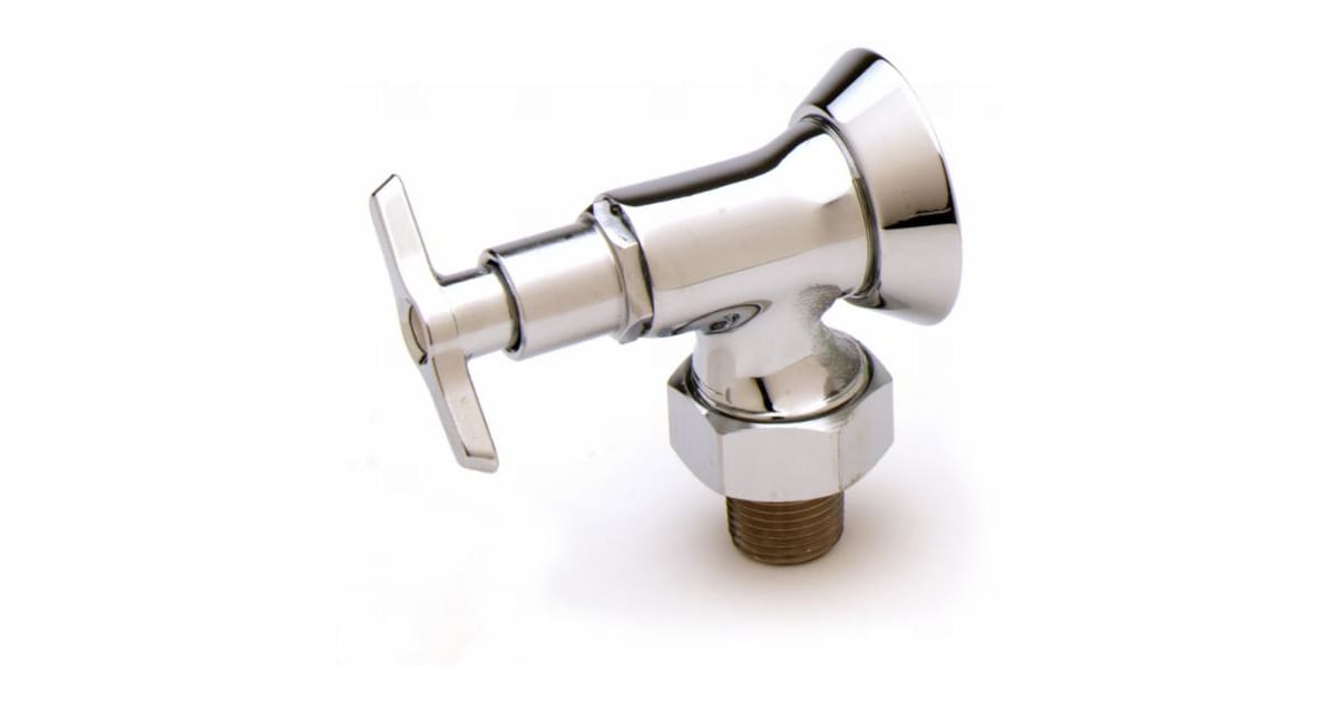 T and S Brass B-1351 Loose Key Angle Stop, 1/2" NPT Female Inlet, 3/8 ...