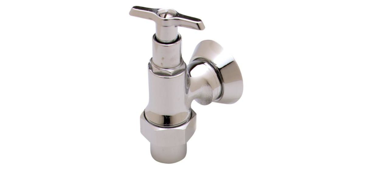 T and S Brass B-1355 Loose Key Angle Stop, 3/8" NPT Female Union ...