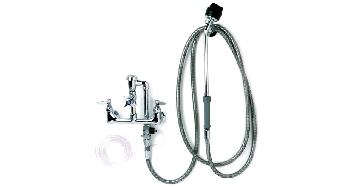 T and S Brass B-2117 Wall Mounted Cart Wash Spray Unit with Soap ...