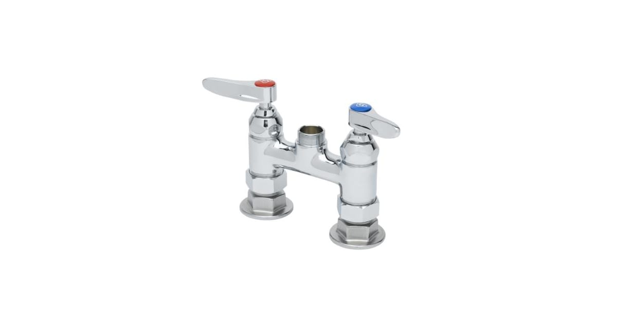 T and S Brass B-2245-LN Double Handle 6" Deck Mounted Food Service ...