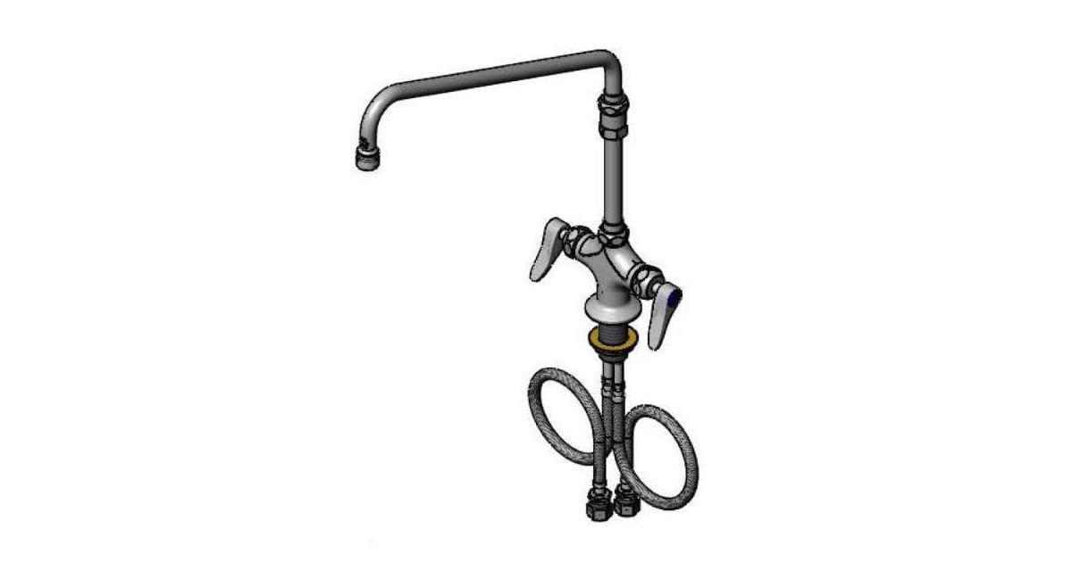 T and S Brass B-2294-CR Double Handle Deck Mounted Food Service Faucet ...