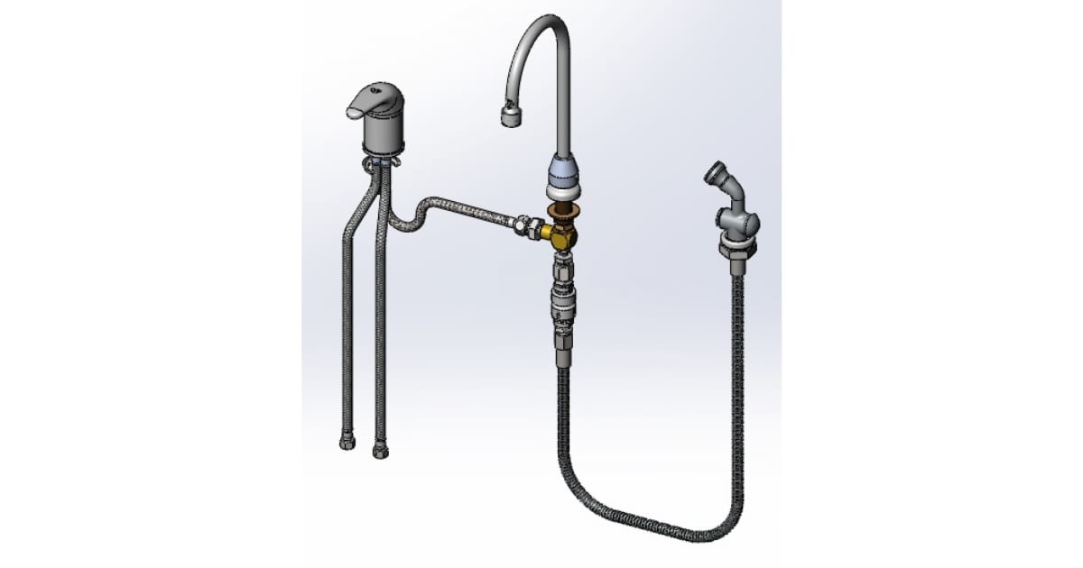 T and S Brass B-2749 2.2 GPM Deck Mounted Side Mount Faucet with Remote ...