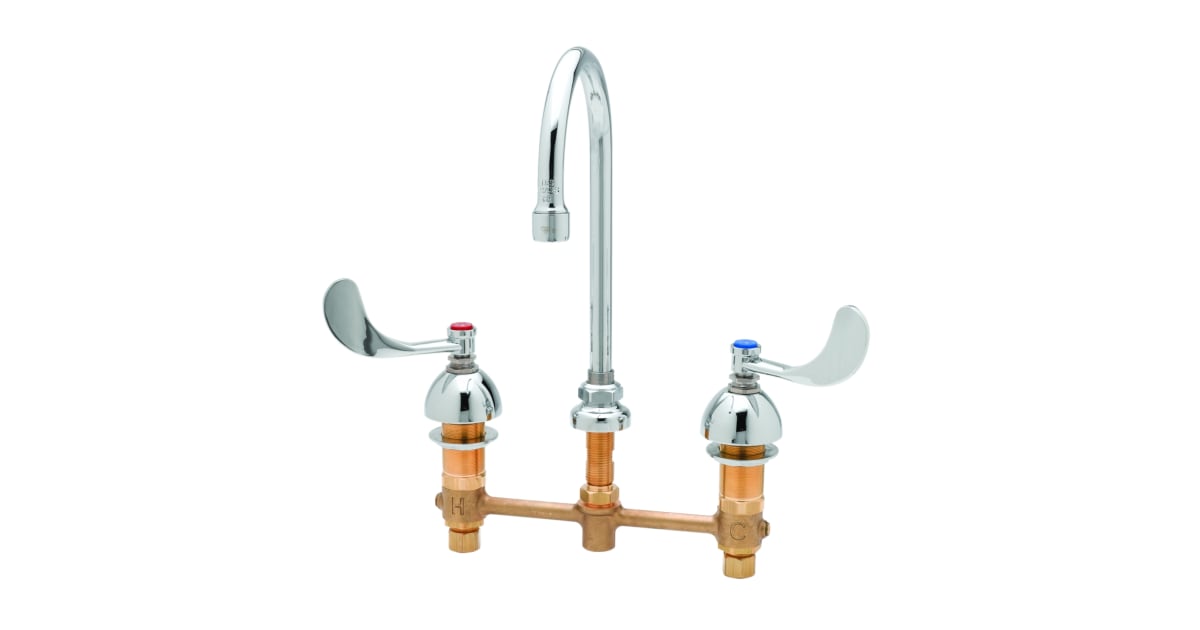 T and S Brass B-2866-05 Deck Mounted Medical Faucet with 8" Centers ...