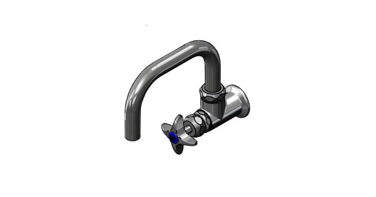 T and S Brass BF-0299-08 Single Handle Wall Mounted Food Service Faucet ...