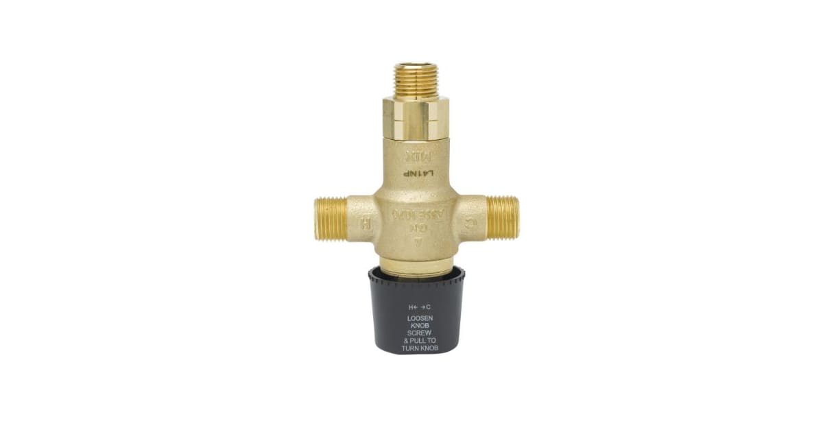 T and S Brass EC-TMV Thermostatic Mixing Valve with 1/2" NPSM Male ...