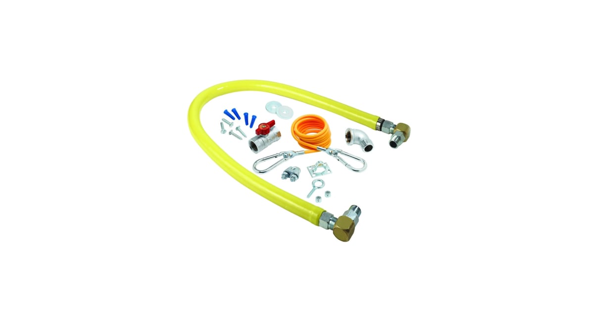 T and S Brass HG-2D-48SK Gas Appliance Connector with Coated Hose, 3/4 ...