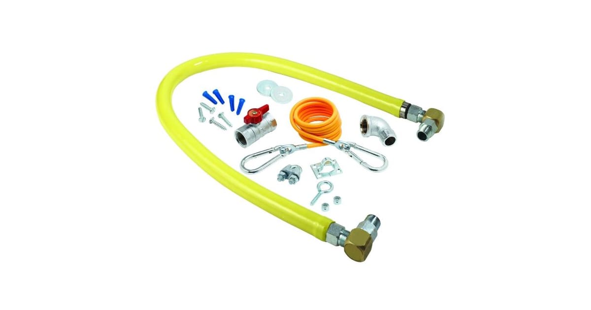 T and S Brass HG-2E-48SK Gas Appliance Connector with Coated Hose, 1 ...
