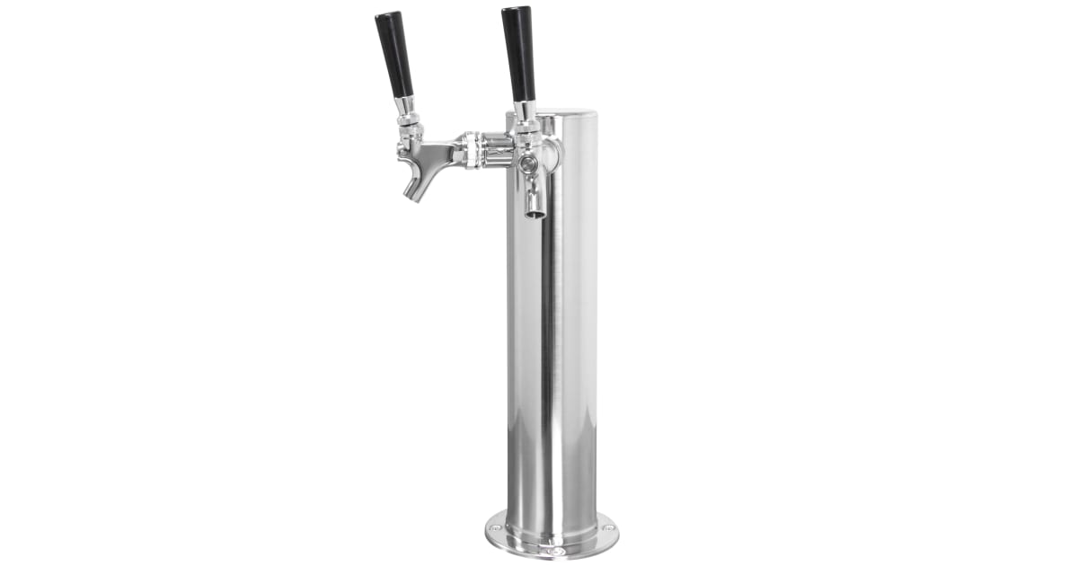 TapRite D4743DTSS-14 X-Tall 14-Inch Dual Faucet Stainless Beer Tower w ...