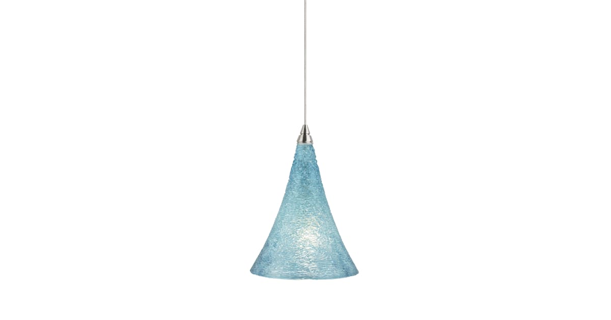 Tech Lighting 700FJSUGQZ FreeJack Sugar Aqua Cone Shaped Glass Pendant ...