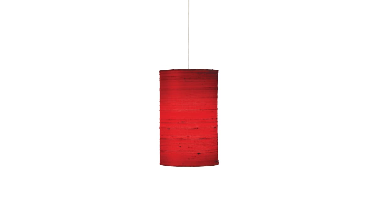 Tech Lighting 700KLFABRC Kable Lite Fab Red Indian Silk Shade Pendant ...