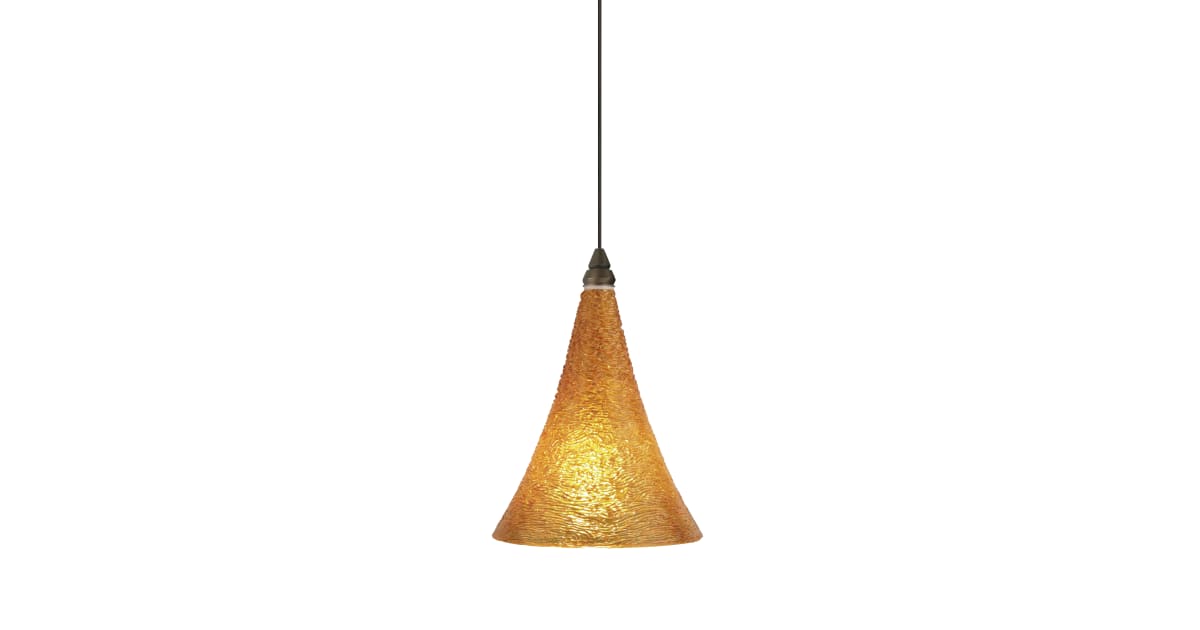 Tech Lighting 700KLSUGAC Kable Lite Sugar Amber Cone Shaped Glass ...