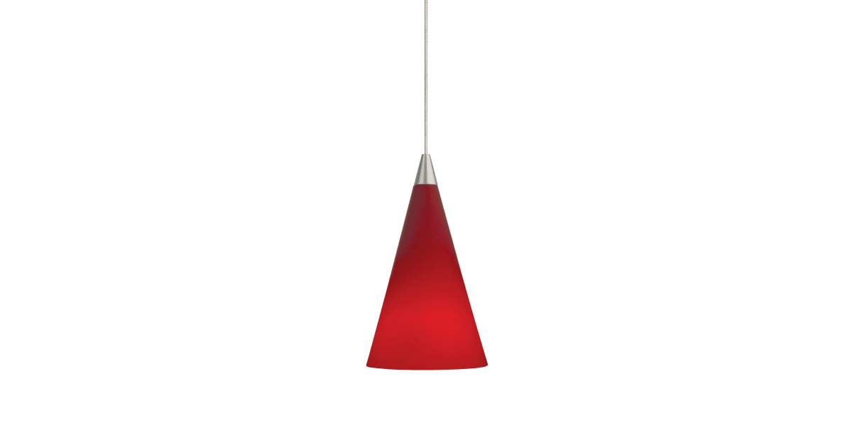 Tech Lighting 700MOCONRZ MonoRail Red Glass Cone Pendant - 12v Halogen ...