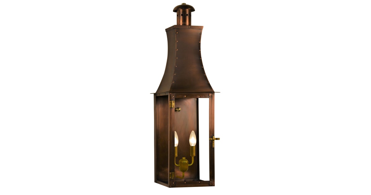 The CopperSmith FCH30E Churchill 2 Light 28" Tall Copper Electric Flush ...