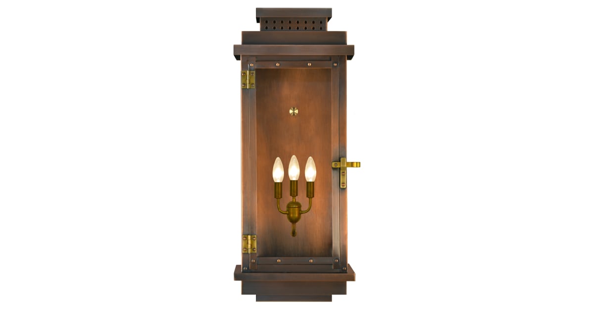 The CopperSmith FCO31E Contempo 3 Light 31" Tall Copper Electric Flush ...