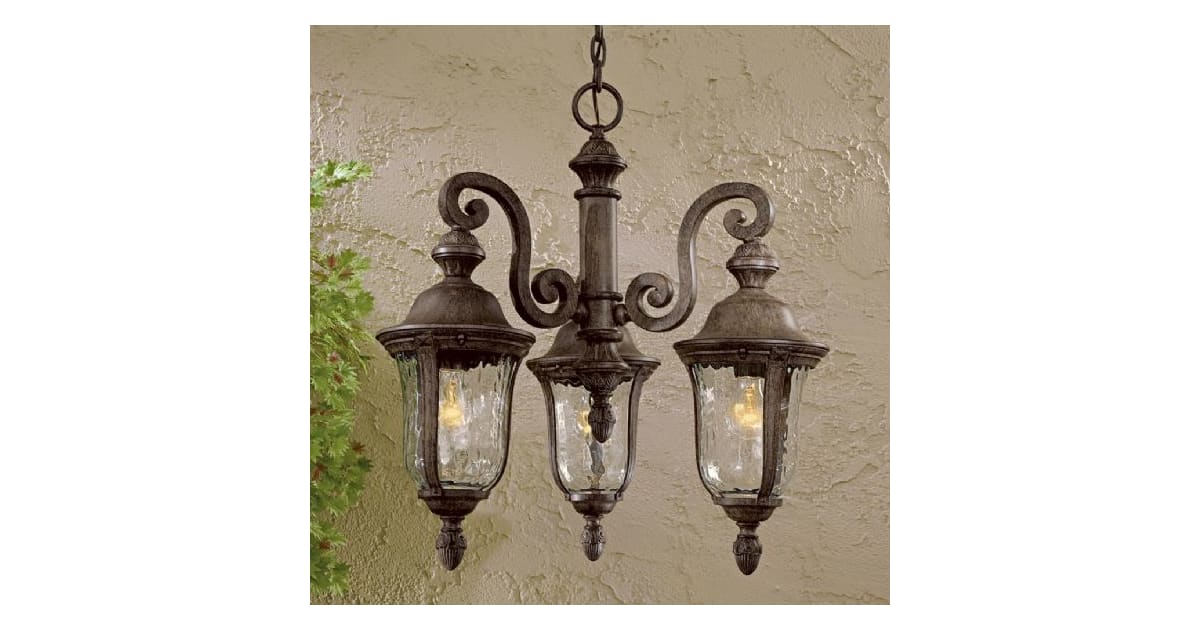 The Great Outdoors 8998-61 Three Light Down Lighting Outdoor Chandelier ...