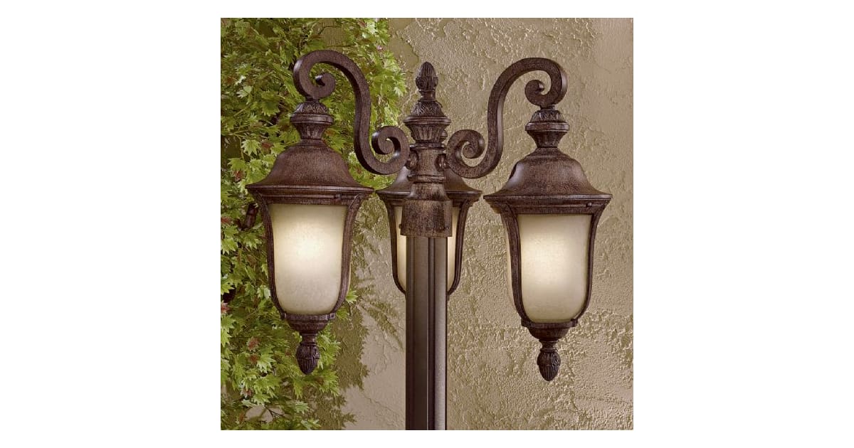 The Great Outdoors 8996-3-61-PL Three Light Down Lighting Outdoor Post ...
