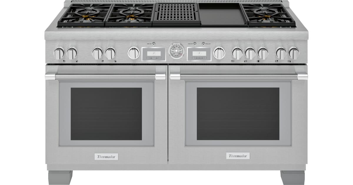 Thermador PRD606WCG Pro Grand® 60 Inch Wide 5.7 Cu. Ft. Slide In Dual ...