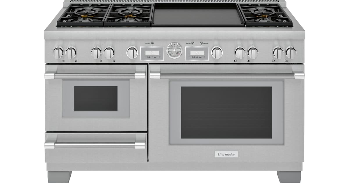 Thermador PRD606WESG Pro Grand® 60 Inch Wide 5.7 Cu. Ft. Slide In Dual ...