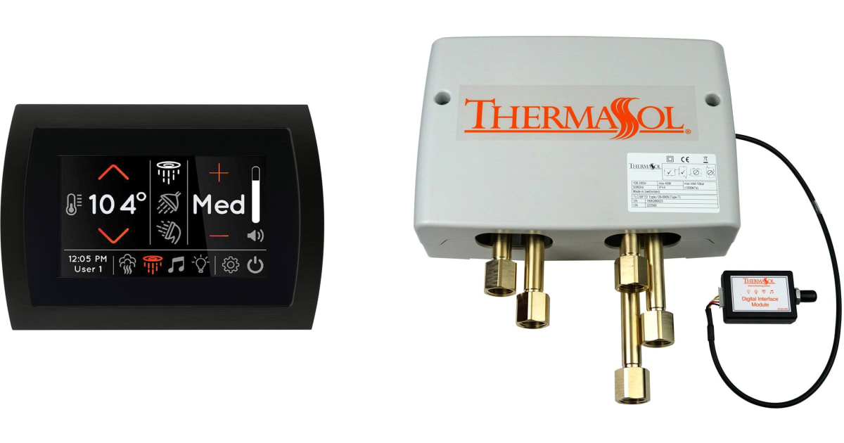 ThermaSol DSP-SIG-BK SignaTouch LCD Steam Shower Controller with Light ...