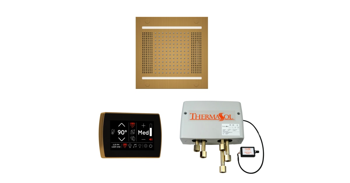 ThermaSol WH14SPSS-AB Hydrovive Thermostatic Shower System - Includes 5 ...