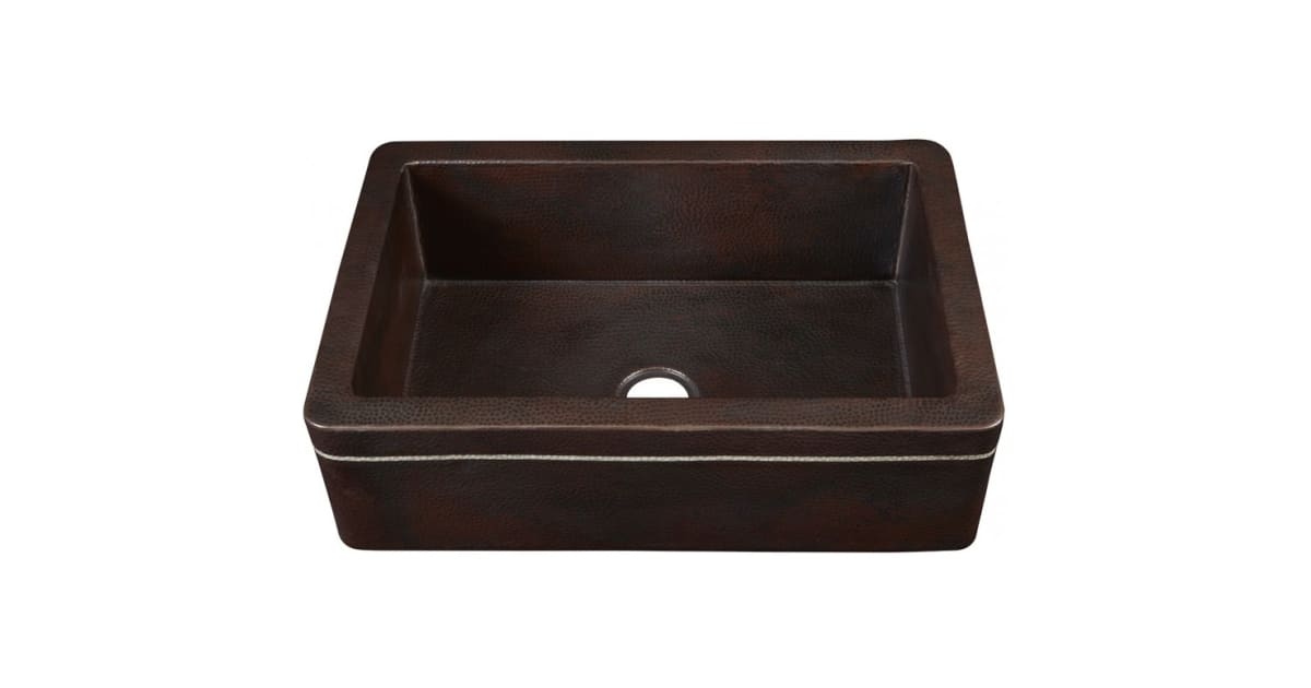 Thompson Traders 2KS-SL Legacy Silver Line 33" Single Basin Copper ...