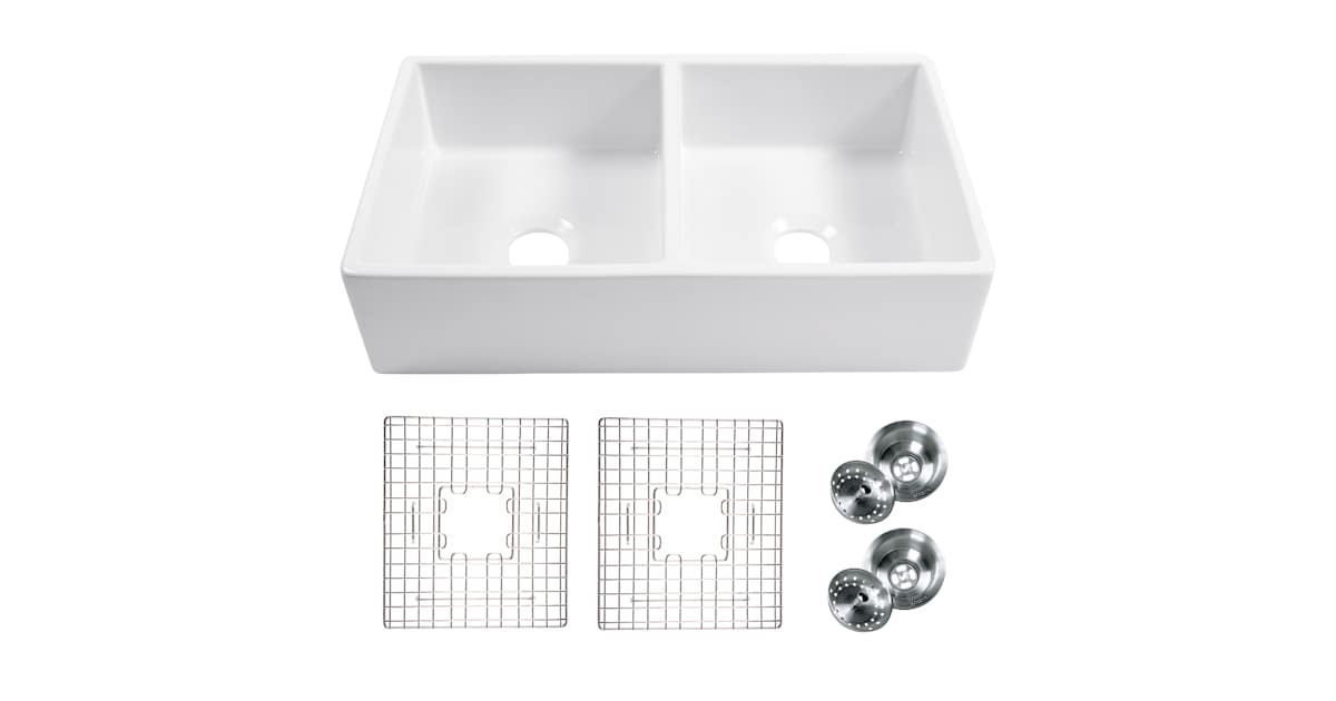 Thompson Traders KDA-405FC Sinkology 33" Farmhouse Double Basin ...