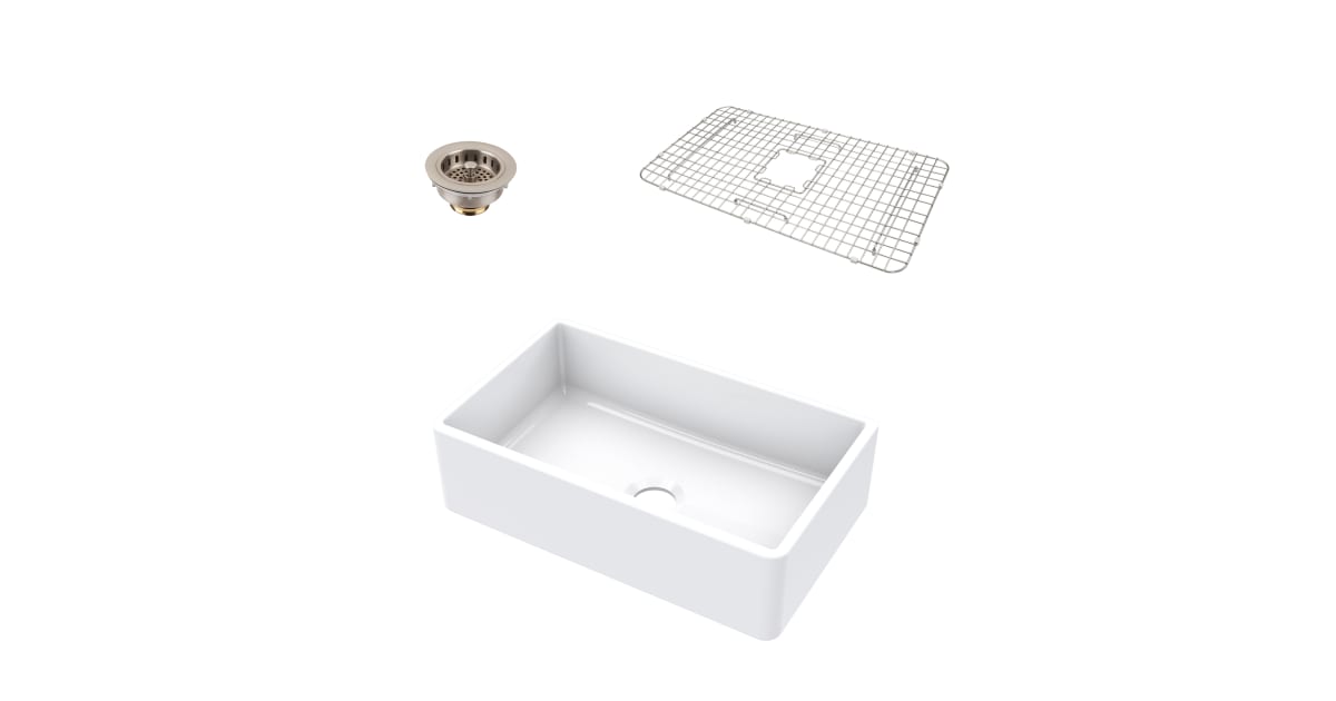 Thompson Traders KSA-404FC Fireclay 30" Farmhouse Single Basin Fireclay ...