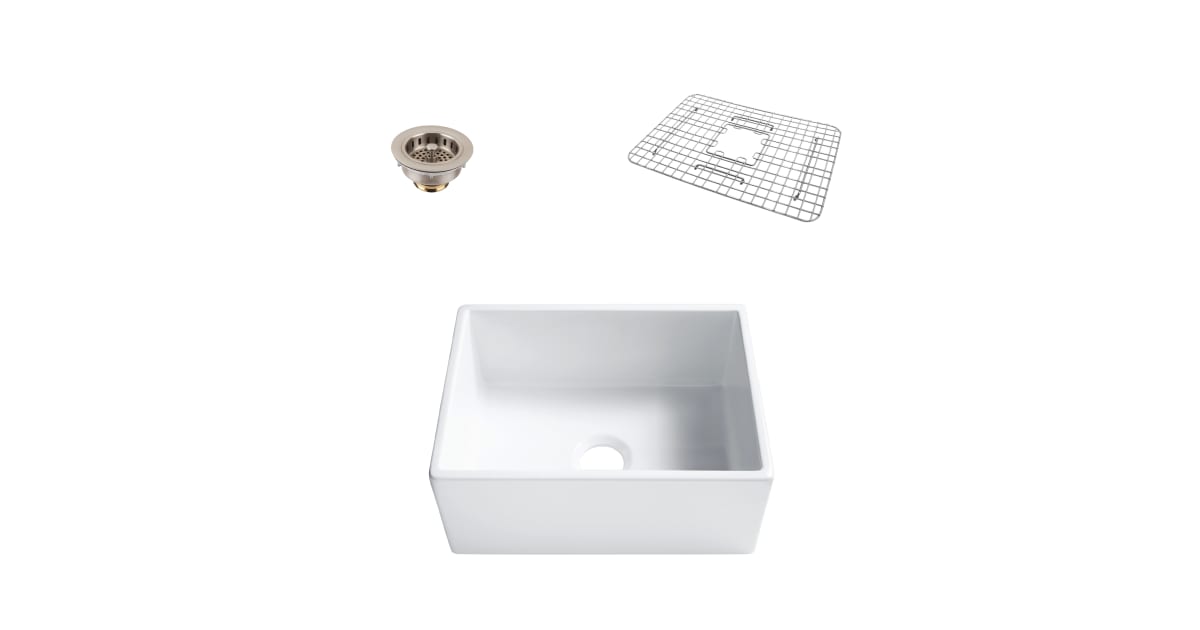 Thompson Traders KSA-494FC Fireclay 24" Farmhouse Single Basin Fireclay ...