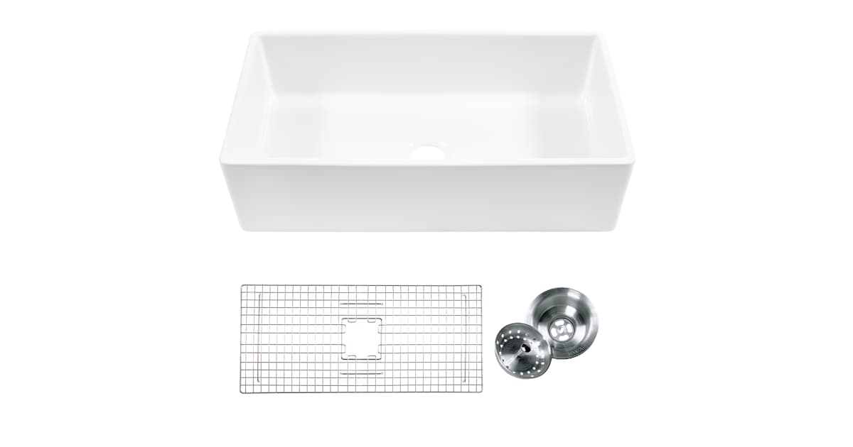Thompson Traders KSA-495FC 36" Farmhouse Single Basin Fireclay Kitchen ...