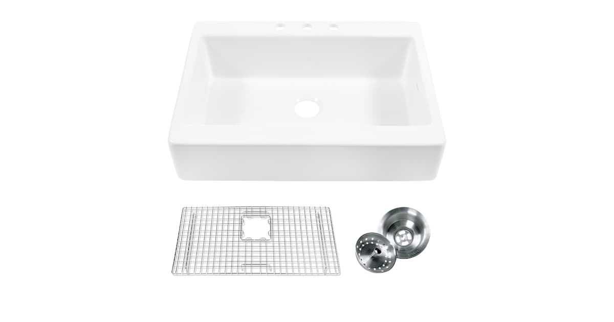 Thompson Traders KSRA-455FC 34" Farmhouse Single Basin Fireclay Kitchen ...