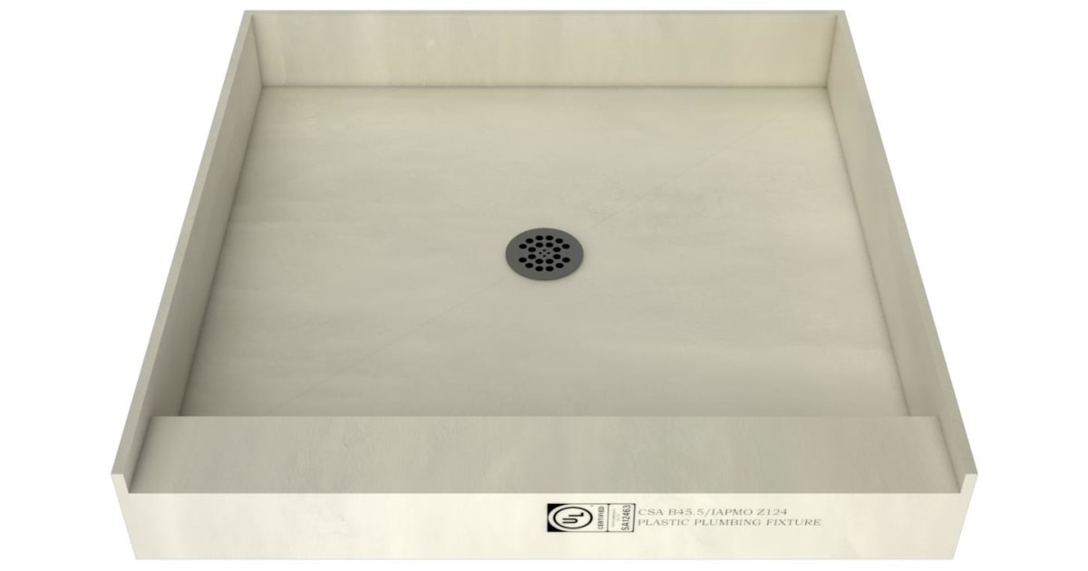 Tile Redi 3232C-PVC-BN Redi Base 32" x 32" Square Shower Base with ...