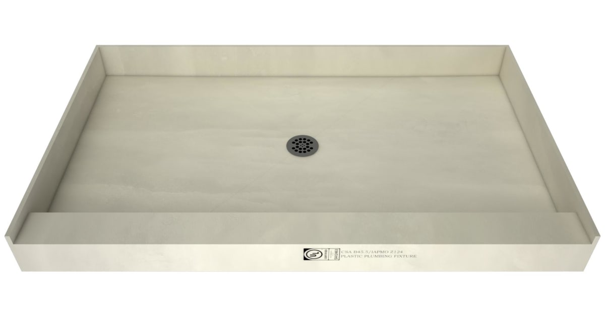 Tile Redi P3648C-PVC-BN Redi Base 48" x 36" Rectangular Shower Base ...