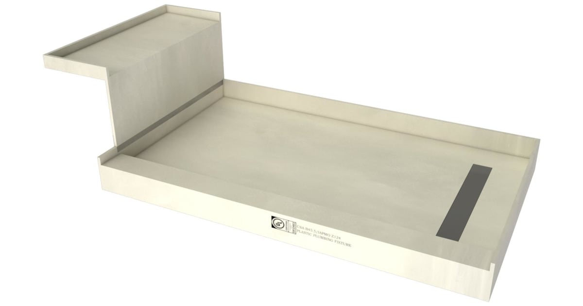 Tile Redi RT3248RSBNRB32KIT Base'N Bench 60" x 32" Rectangular Shower ...