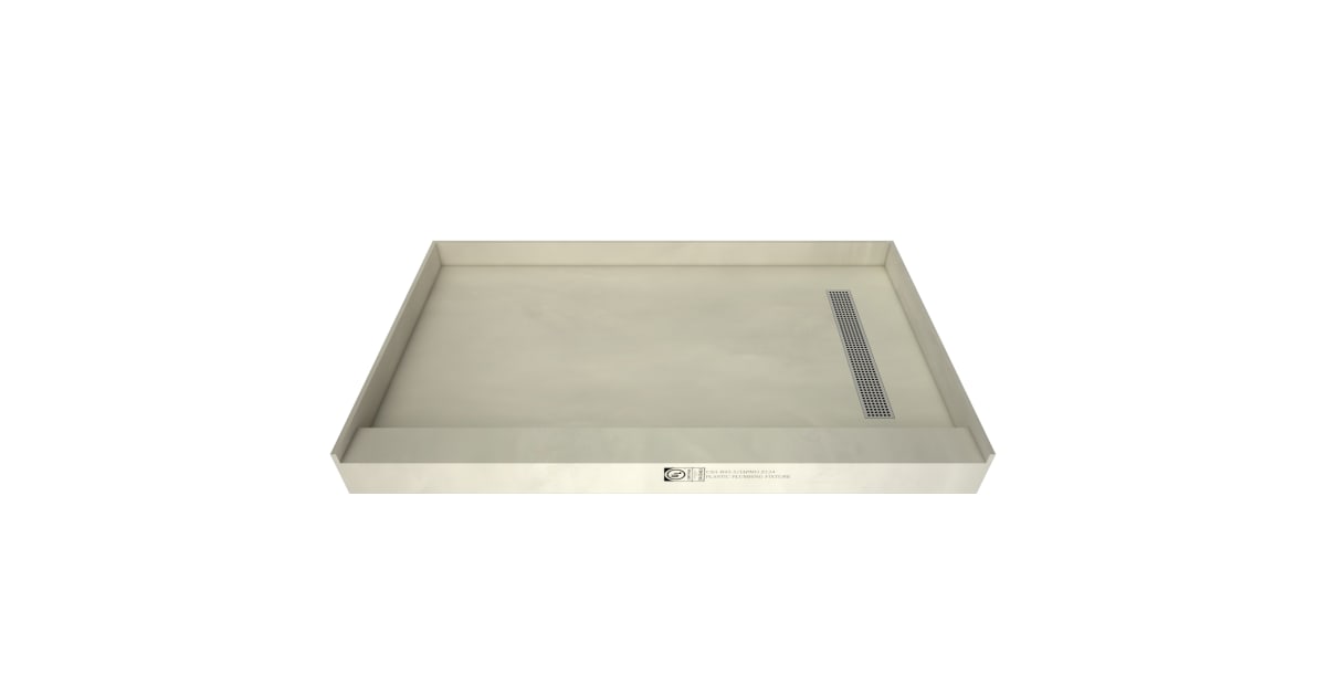 Tile Redi RT3672R-PVC-SQPC Redi Trench 36" x 72" Rectangular Shower ...