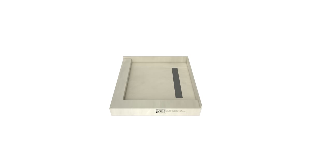 Tile Redi RT4242RDL-PVC-BN3 Redi Trench 42" x 42" Square Shower Base ...