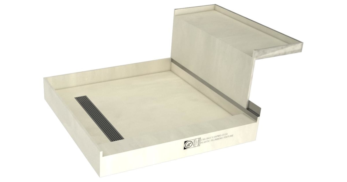 Tile Redi RT4848LBNRB48KIT Base'N Bench 60" x 48" Rectangular Shower ...