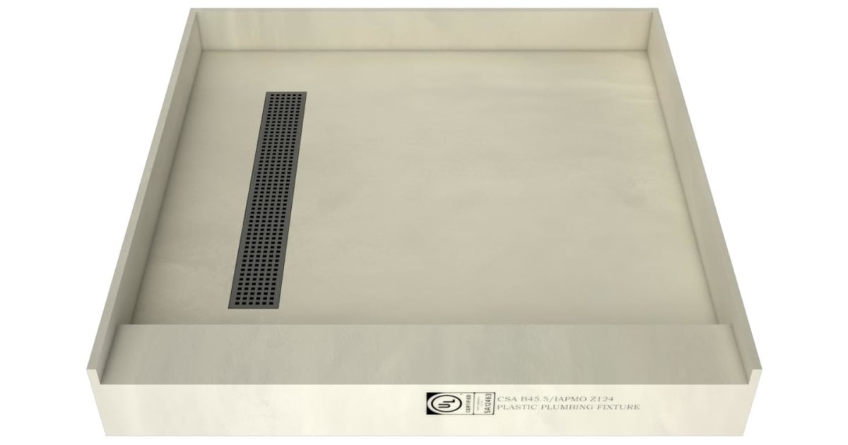 Tile Redi RT4848LPVCBN Redi Trench 48" x 48" Square Shower Base with ...