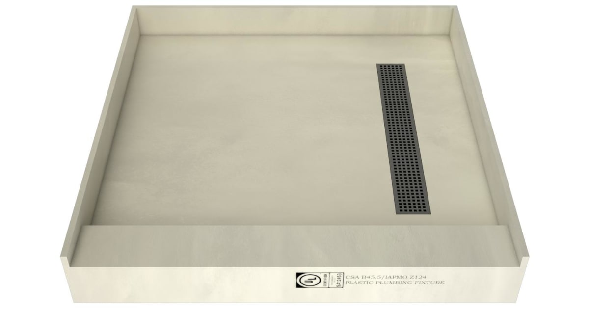 Tile Redi RT4848RPVCBN Redi Trench 48" x 48" Square Shower Base with ...