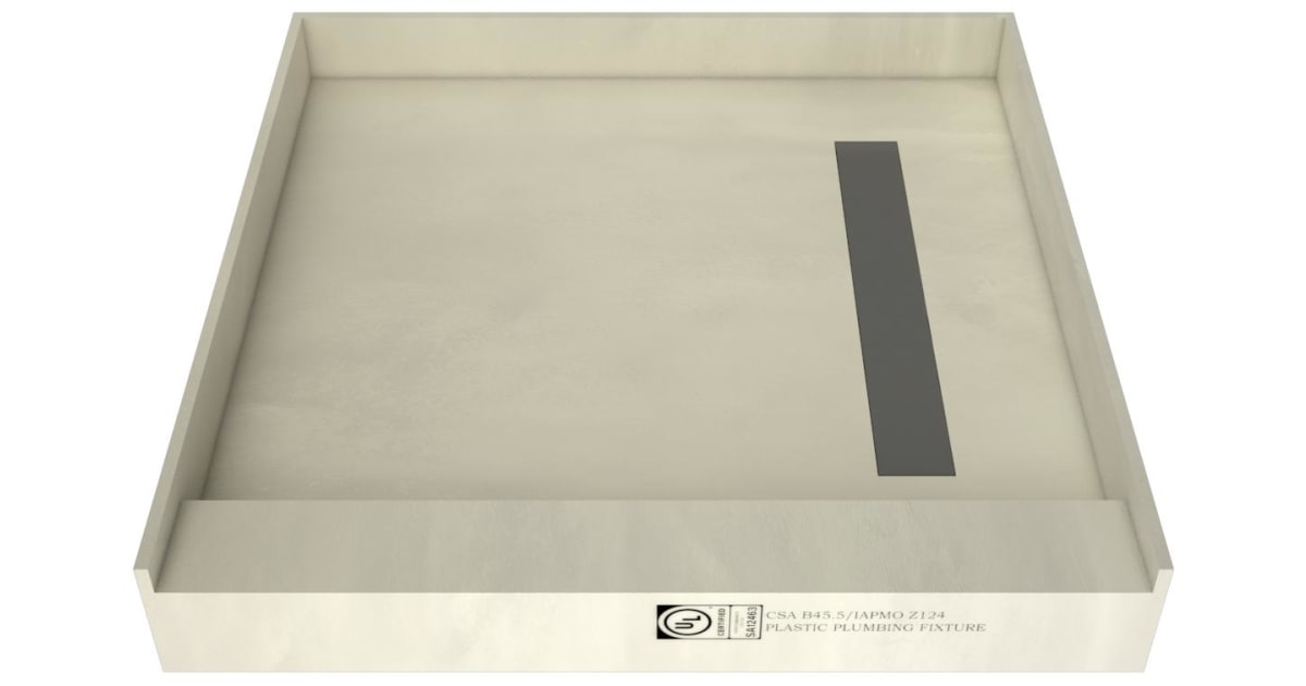 Tile Redi RT4848RPVCSBN Redi Trench 48" x 48" Square Shower Base with ...