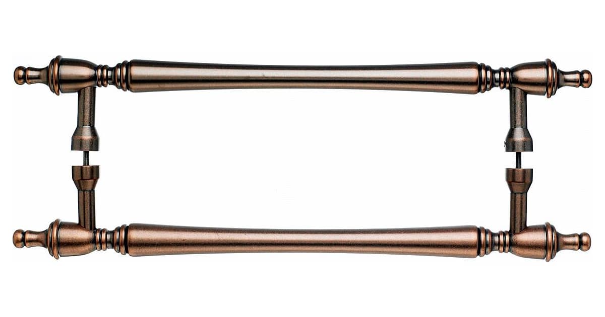 Top Knobs M821-12 pair Somerset Collection 12 Inch Center to Center Antique Copper Finial Back ...
