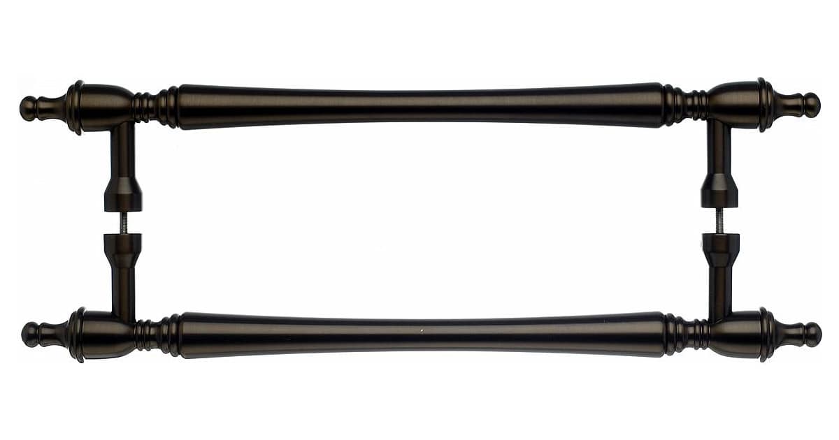 Top Knobs M827-12 pair Somerset Collection 12 Inch Center to Center Finial Back to Back Door ...
