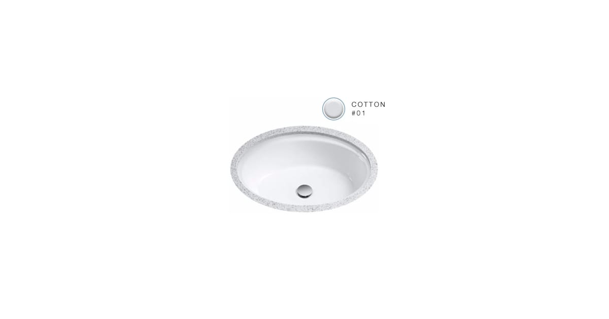 TOTO LT641#01 Dartmouth 18-3/4" Undermount Bathroom Sink with Overflow ...