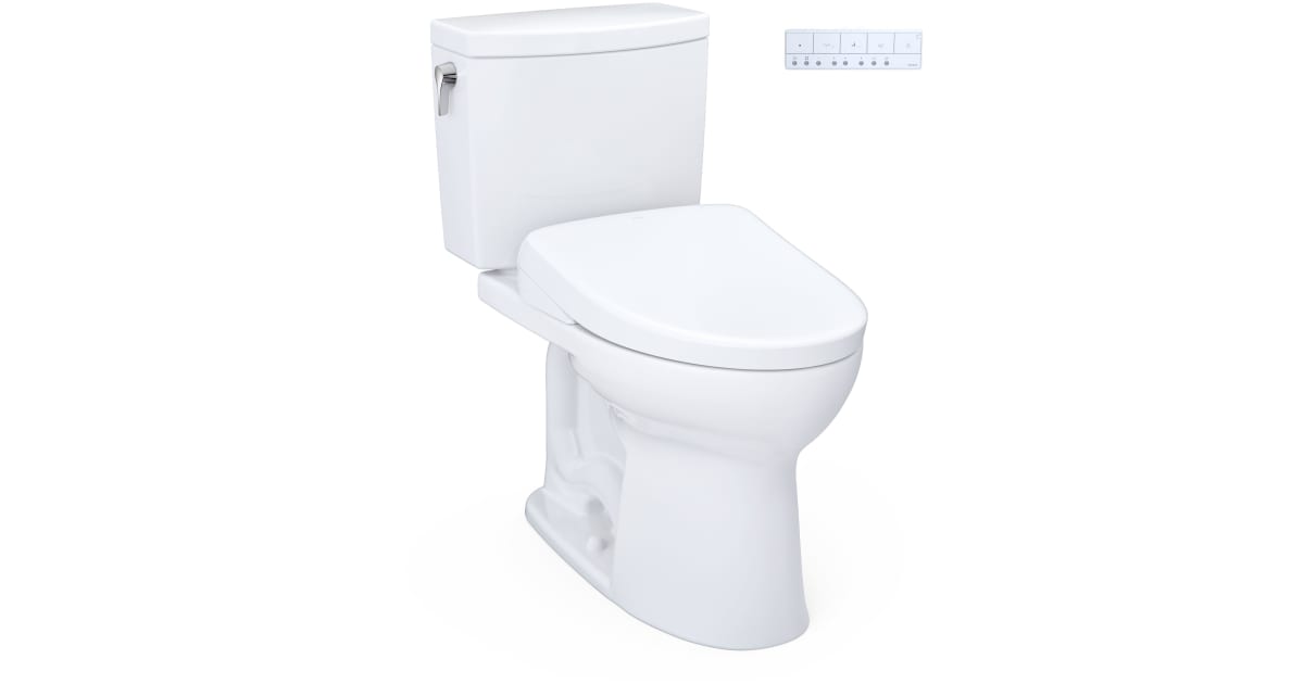 TOTO MW4544736CUFGA#01 Drake II 1 GPF Two Piece Elongated Chair Height ...