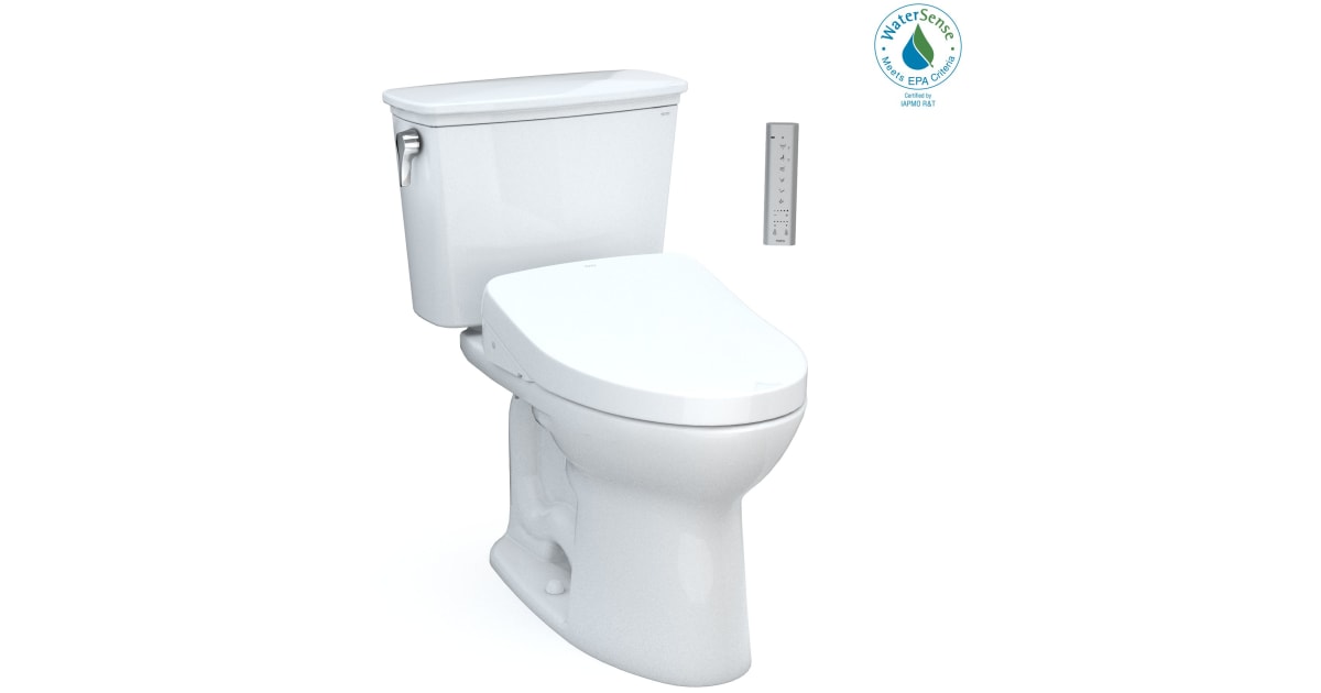 TOTO MW7863046CEGA#01 Drake 1.28 GPF Two Piece Elongated Toilet with ...